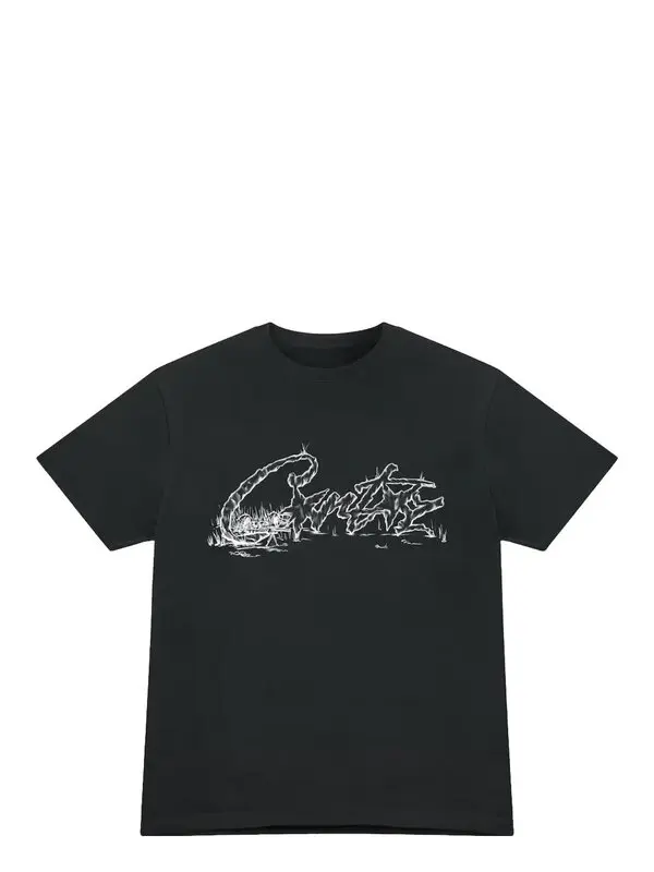 CORTEIZ Graphic Print Crew-neck T-shirt - Black