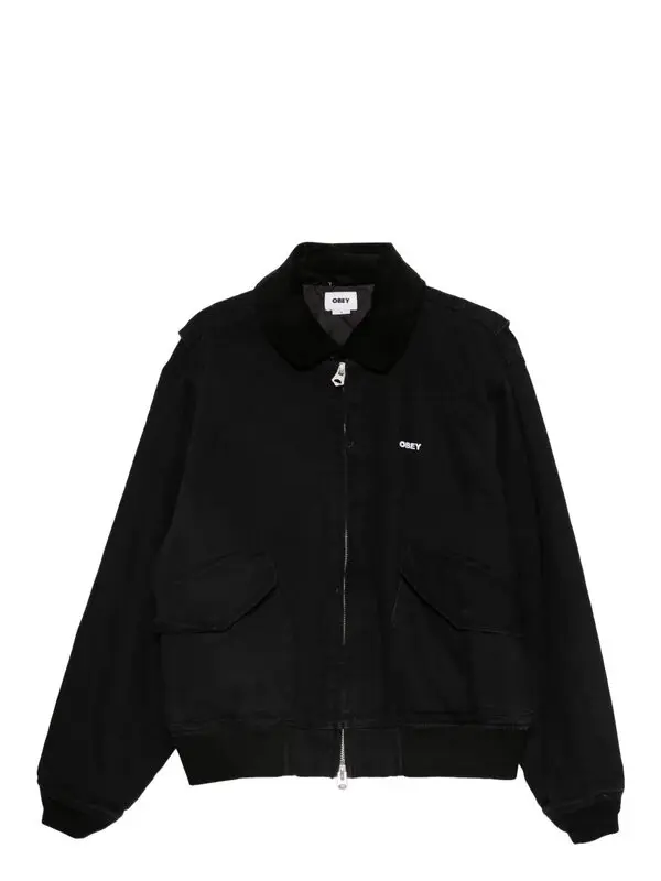 Obey Cwu Corduroy-collar Jacket - Black