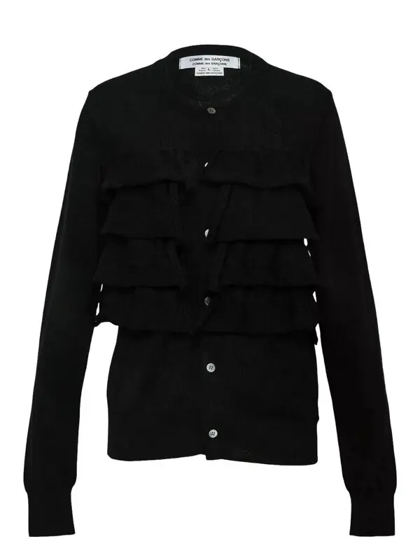 Comme Des Garçons Frilled Cardigan - Black