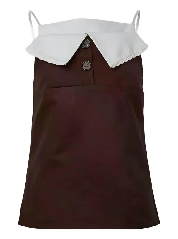 SHUSHU/TONG Fan-shaped Collar Camisole Top - Brown