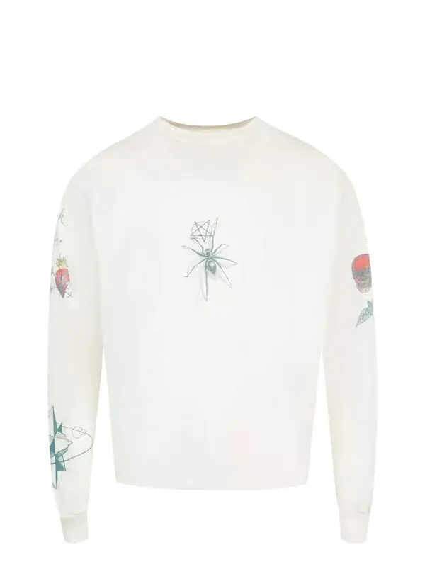 SAINT MXXXXXX Long-sleeve Sweatshirt With Graphic Print - White