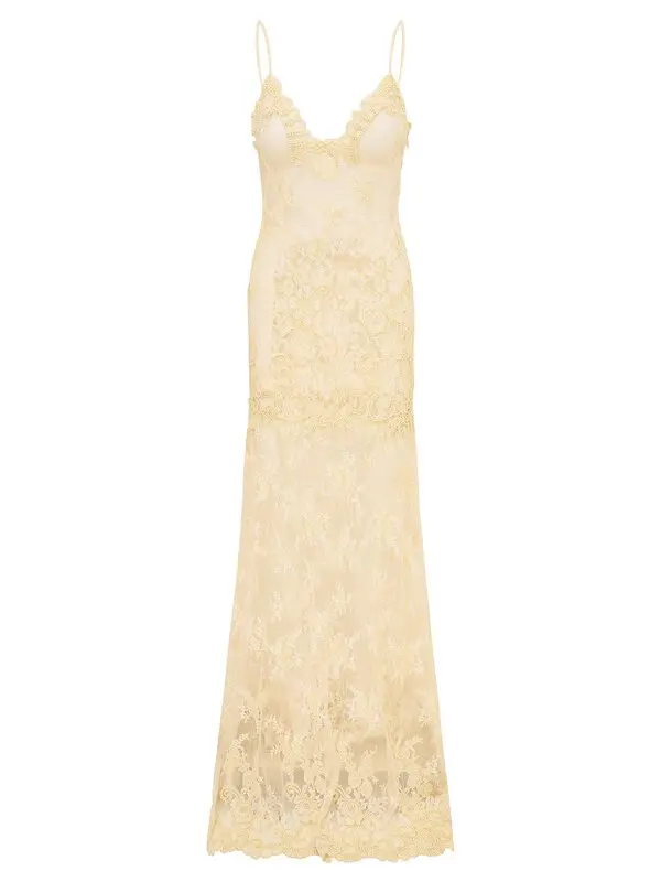 LoveShackFancy Noira Pearl-embellished Maxi Dress - Ivory