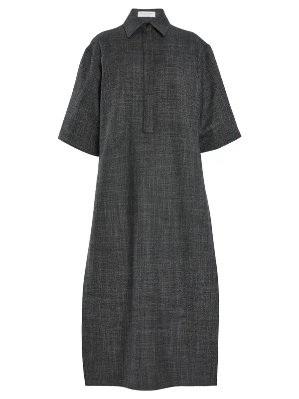 Michael Kors Wool-silk Jaspe Midi Tunic Dress - Grey