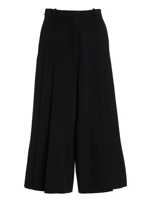 Michael Kors Wool Gabardine Wide-leg Culotte Pants - Black
