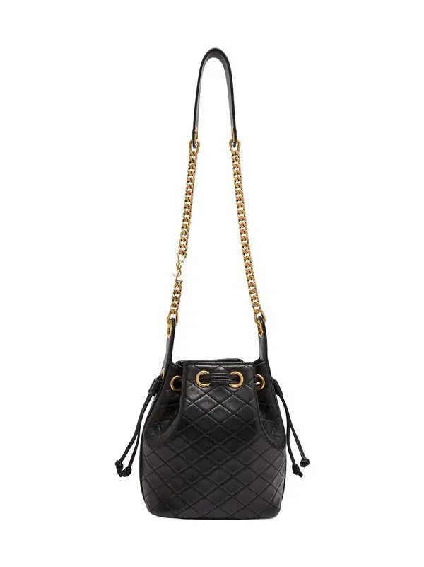 Saint Laurent Bo Chain Quilted Leather Bucket Bag - Black