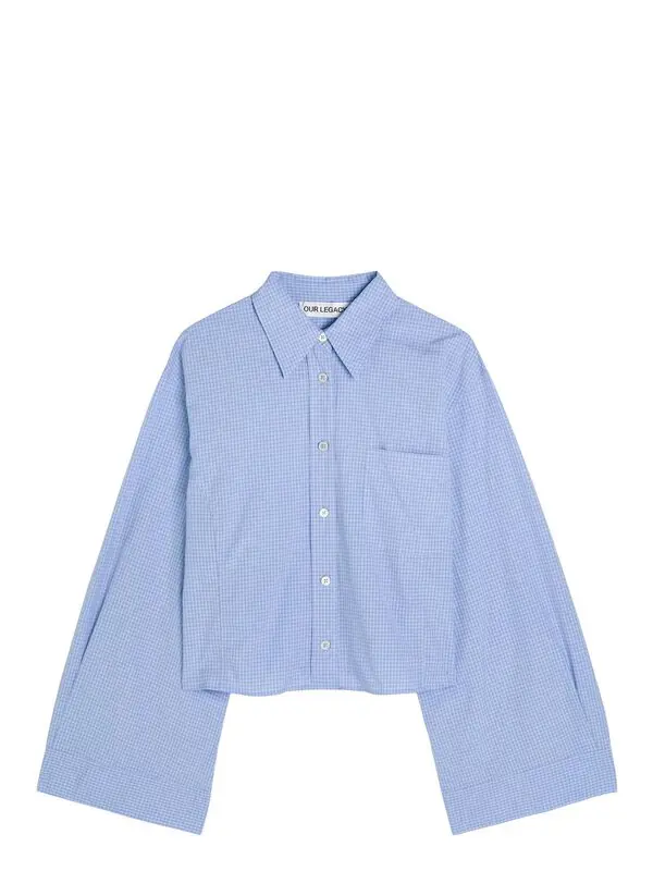 Our Legacy Balloon Checked Cotton-poplin Shirt - Blue