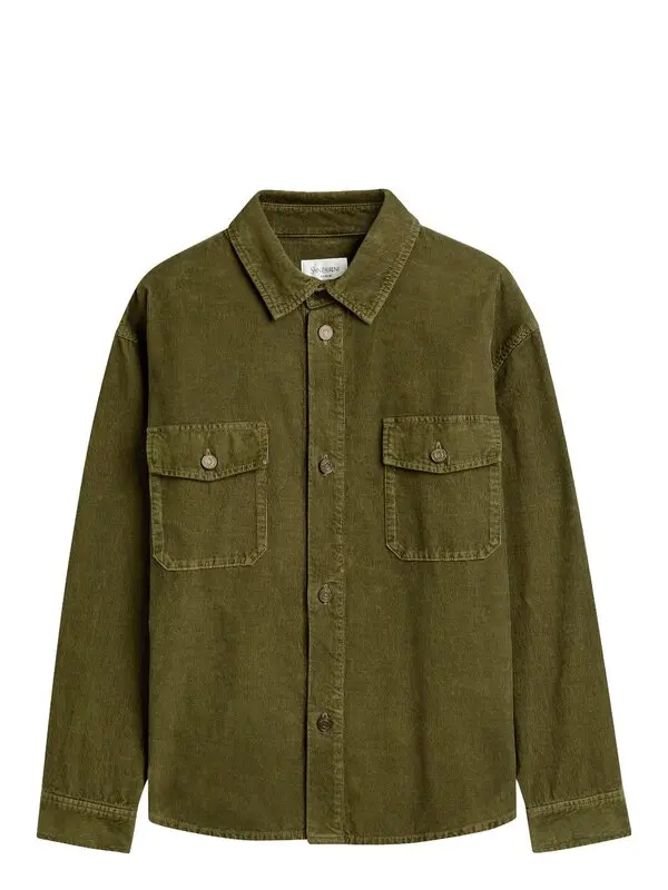 Saint Laurent Corduroy Overshirt - Khaki
