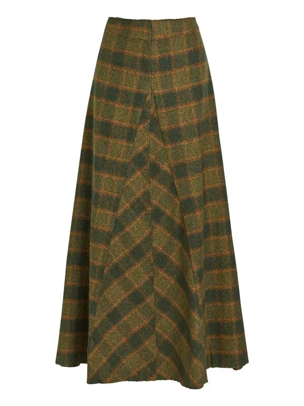 Our Legacy Checked Cotton Maxi Skirt - Stripe
