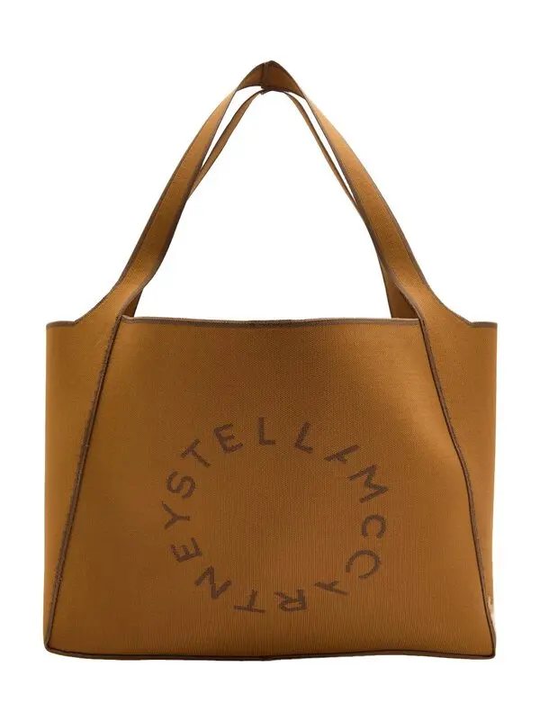 Stella McCartney Logo Woven Tote Bag - Caramel