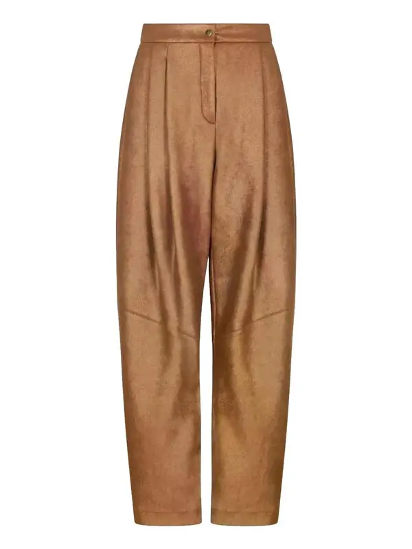 Giorgio Armani Pleated Tapered Trousers - Brown