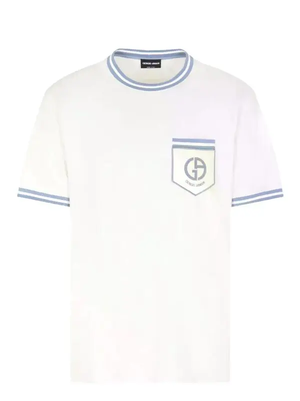 Giorgio Armani Logo-detail Patch-pocket T-shirt - White