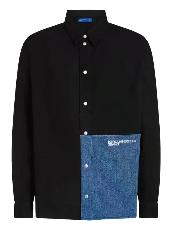 Karl Lagerfeld Logo-embroidered Shirt - Black