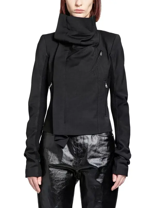 Rick Owens Zipped Biker Jacket - Black