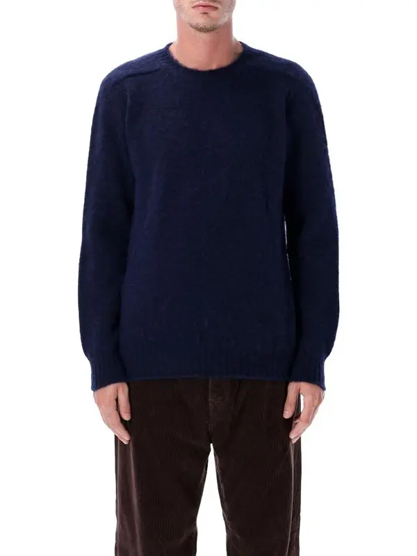 Howlin' Shaggy Bear Wool Crewneck Sweater - Deep Blue