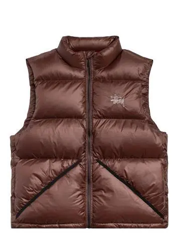 StÜssy Micro Ripstop Down Vest - Brown