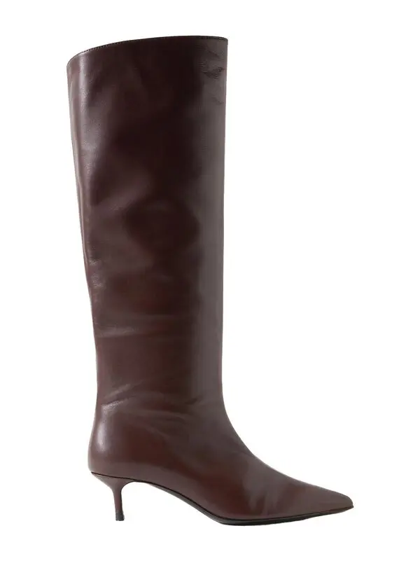Staud Sebastian Leather Knee Boots - Brown