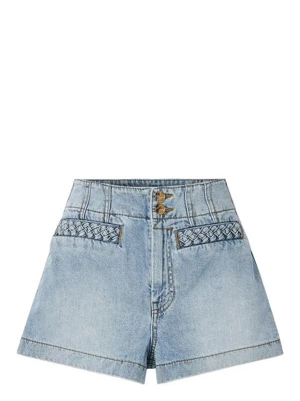 Zimmermann Wanderlust Denim Shorts - Blue