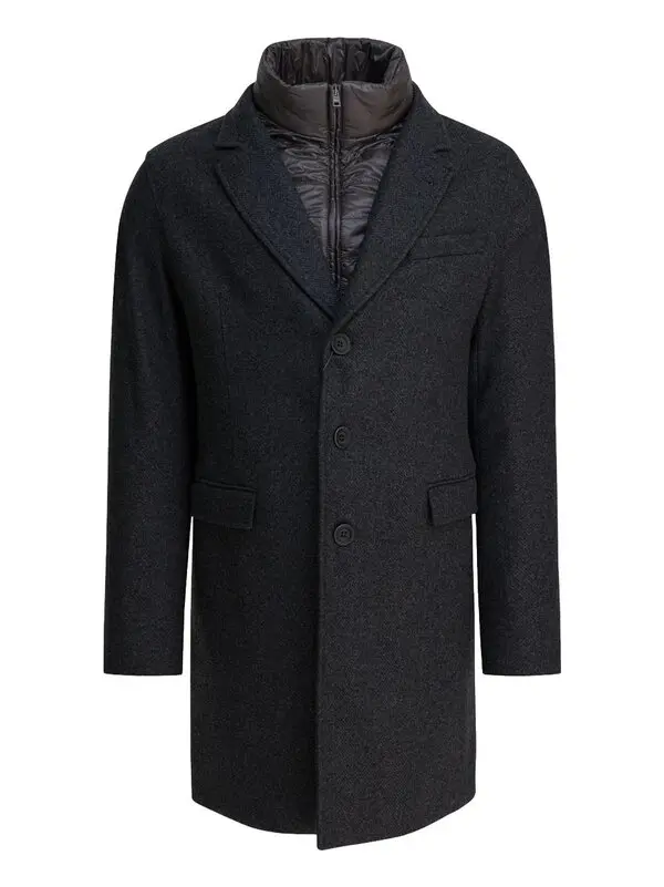 Herno Wool Coat With Integrated Vest - Grey