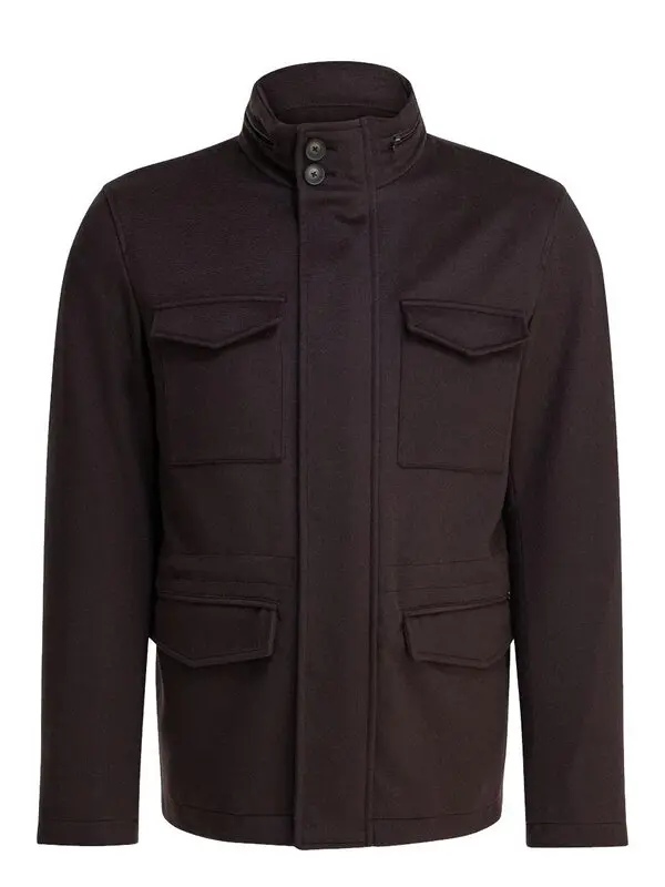 Herno Wool And Cashmere Short Coat - Brown