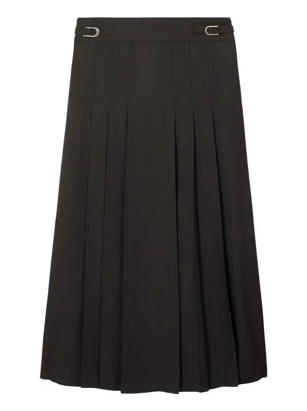 Gabriela Hearst Wesley Pleated Midi Skirt - Brown