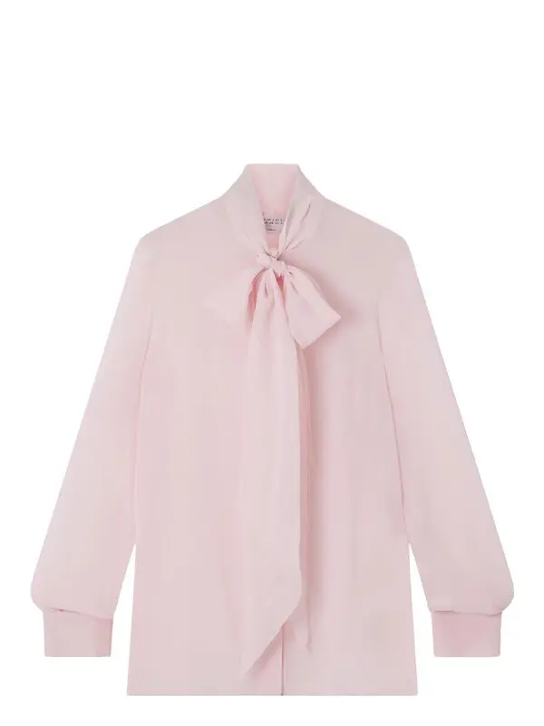 Gabriela Hearst Shildon Pussy-bow Silk-georgette Blouse - Pink