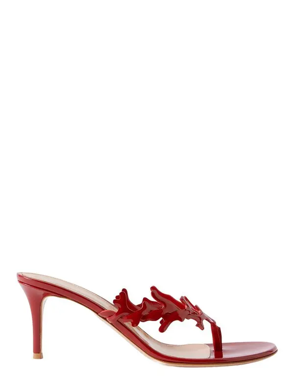 GIANVITO ROSSI 70 Patent-leather Sandals - Red