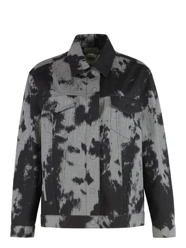 Fendi Ff Jacquard Denim Jacket - Multicolor