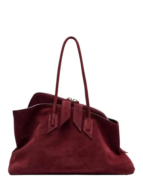 Attico La Passeggiata Medium Suede Tote Bag - Burgundy