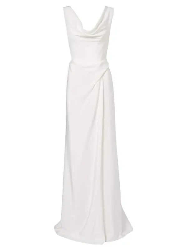 VIVIENNE WESTWOOD Mabel Draped Off-shoulder Gown - White