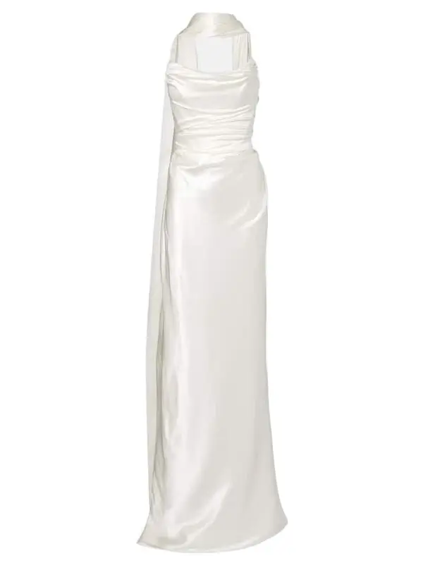 VIVIENNE WESTWOOD Vixen Scarf-detail Draped Gown - White