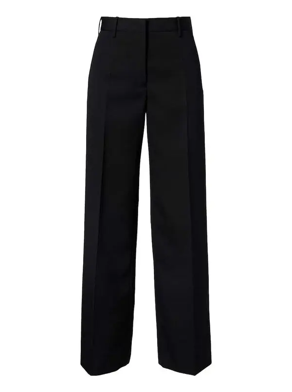 JIL SANDER Low-rise Wool Straight Pants - Black