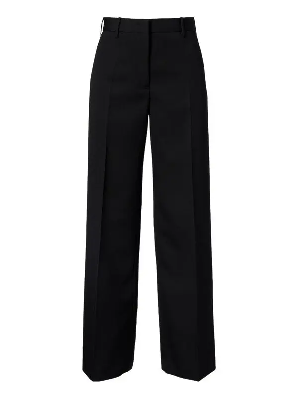 JIL SANDER Low-rise Wool Straight Pants - Black