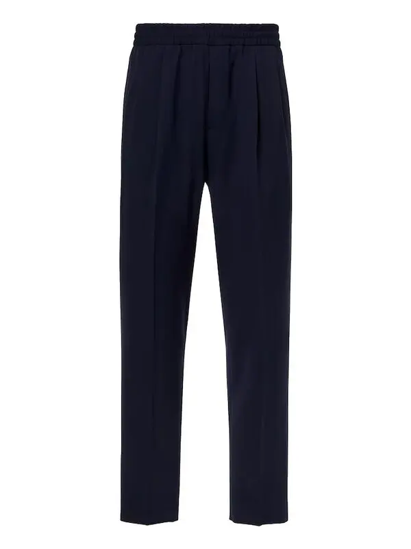 Zegna Pleated Straight Trousers - Blue