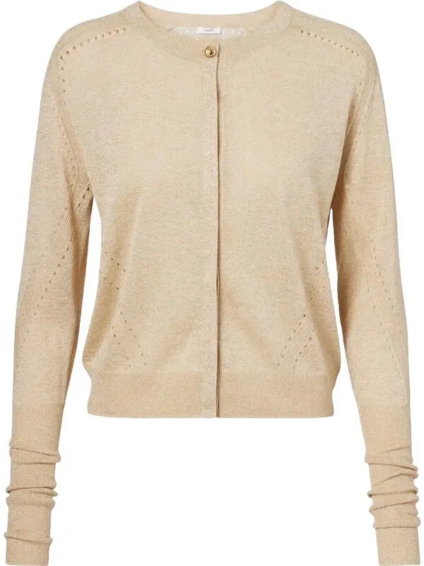 JOSEPH Tassé Lamé Cardigan - Gold