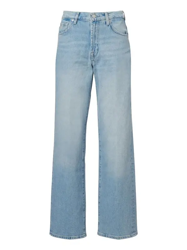 7 For All Mankind Stovepipe Straight Mid-rise Straight Jeans - Blue
