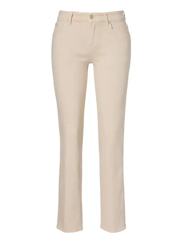 7 For All Mankind Lotta Mid-rise Wide-leg Jeans - Beige