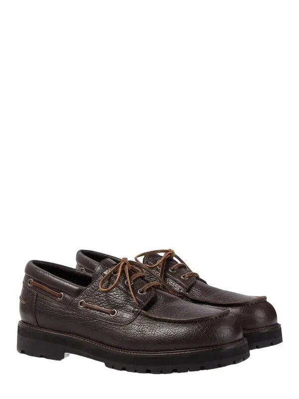 Studio Nicholson Guston Leather Boat Shoes - Brown