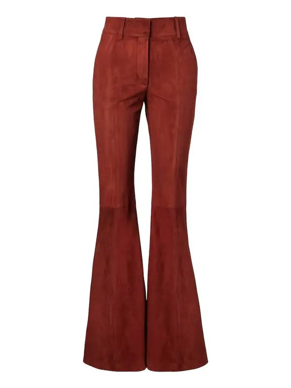 Gabriela Hearst Rhein Flared Suede Pants - Brown