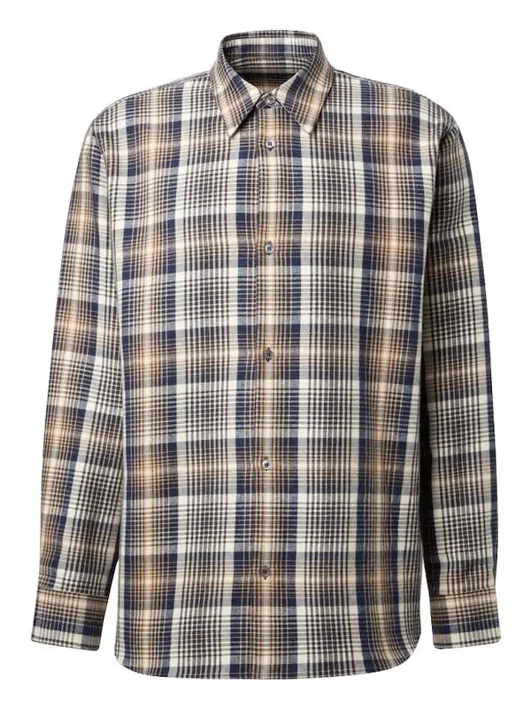 Studio Nicholson X Aaron Levine View Checked Cotton Shirt - Blue