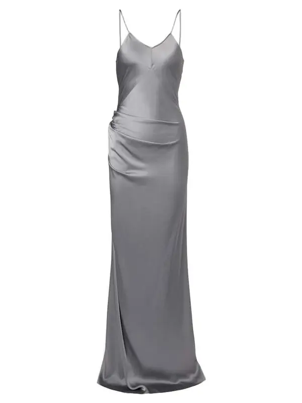 Victoria Beckham Cami Satin Gown - Metallic