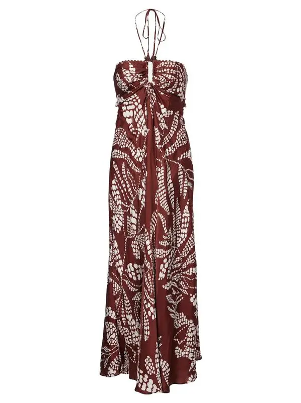Poupette St Barth Carla Printed Maxi Dress - Brown