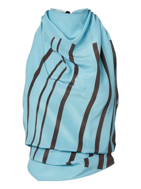 SIR. Rioja Striped Silk Crêpe Top - Blue
