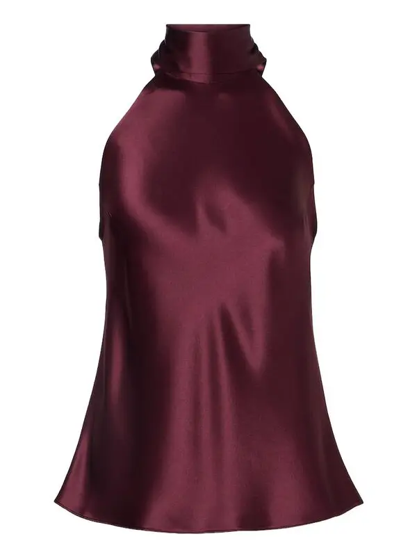 Galvan Sienna Satin Top - Burgundy