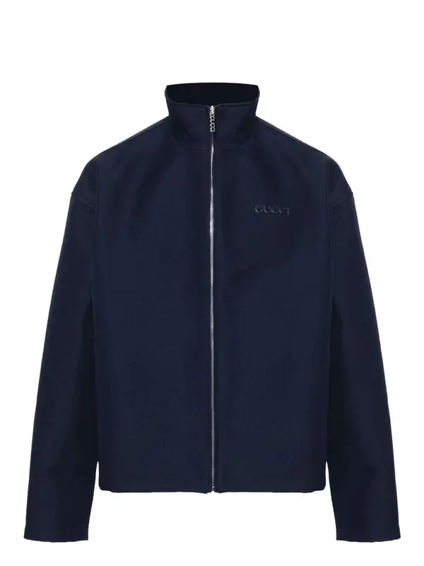 Gucci Jacket With Embroidery And Zip Closure - Blue