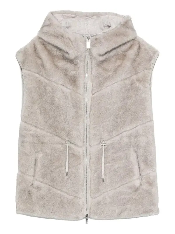 Max & Moi Eco-fur Sleeveless Jacket - Grey