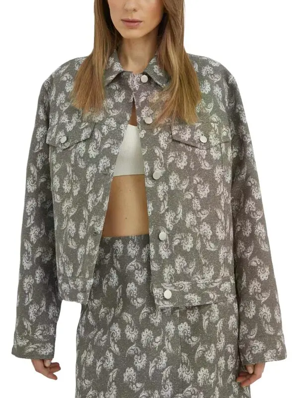 SAMSOE SAMSOE Buttoned Floral Jacket - Grey