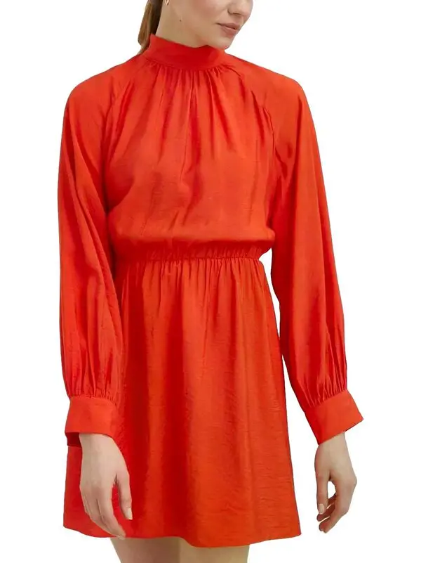 SAMSOE SAMSOE Tie-neck Mini Dress - Orange