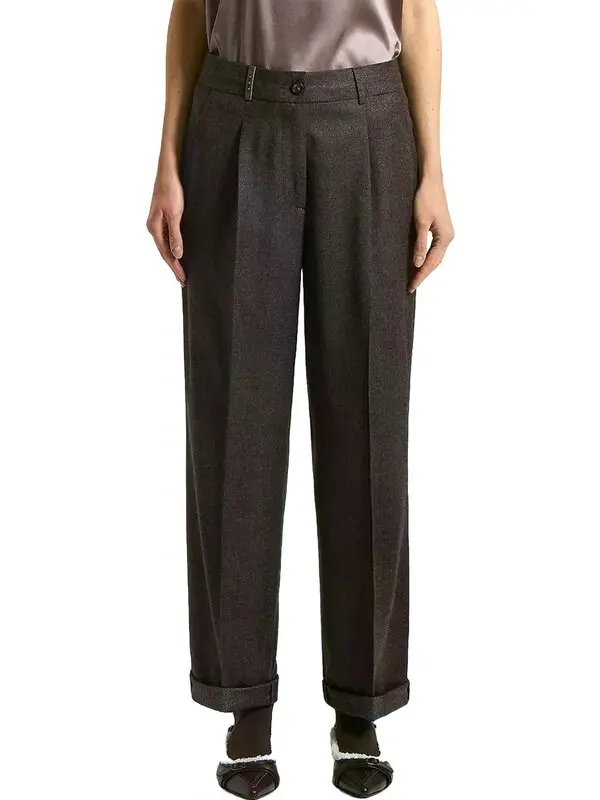 Peserico Pleated Trousers - Brown