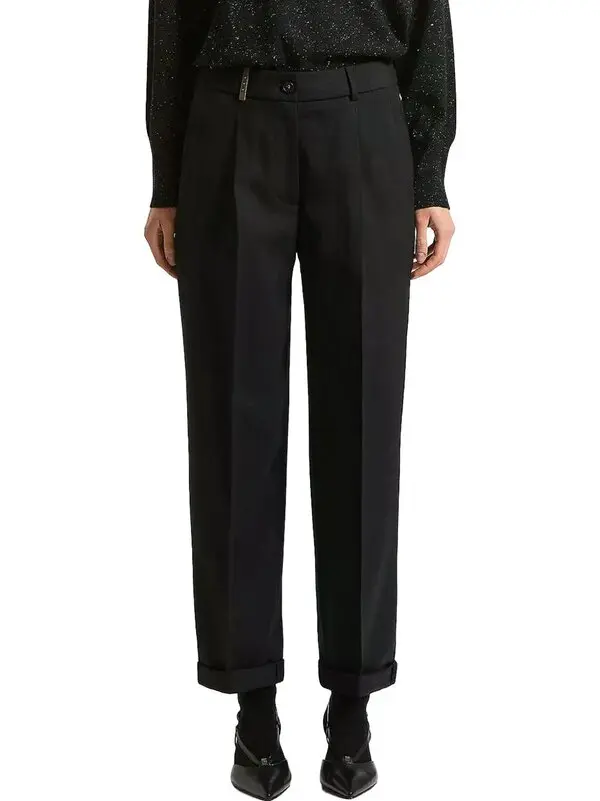 Peserico Pleated Trousers - Black
