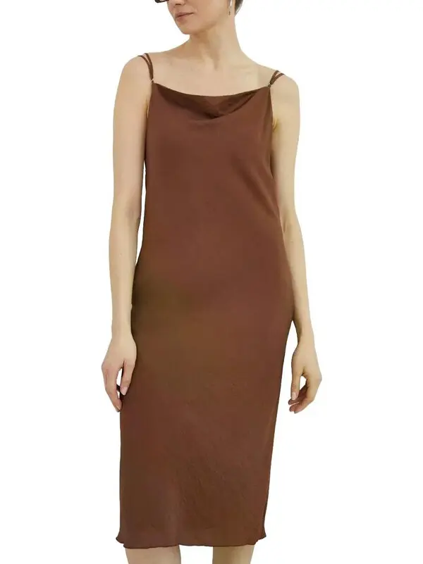 SAMSOE SAMSOE Cowl-neck Midi Dress - Brown